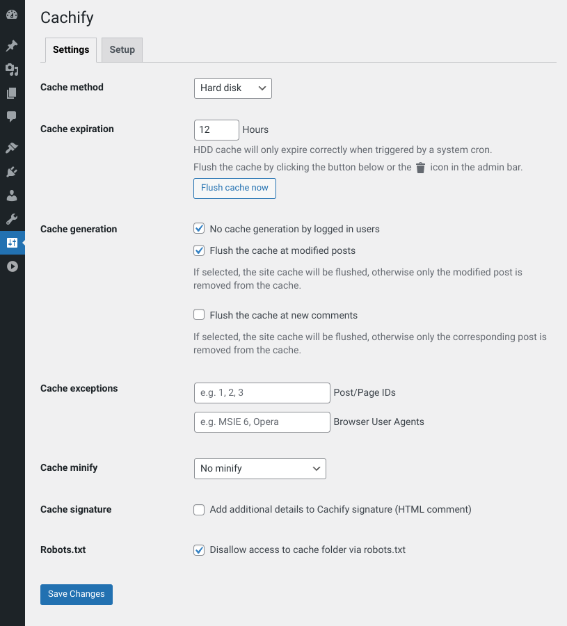 Documentation – Cachify